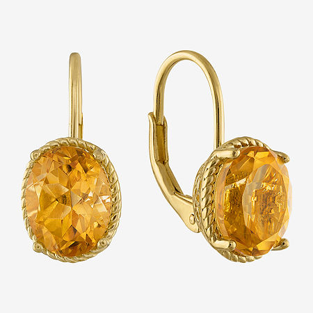 Click here for Genuine Gemstone 14K Gold Over Silver Oval Drop Ea... prices