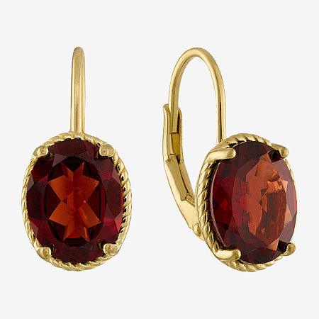 Click here for Genuine Gemstone 14K Gold Over Silver Oval Drop Ea... prices