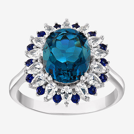 Click here for Womens Genuine Blue Topaz Sterling Silver Oval Coc... prices