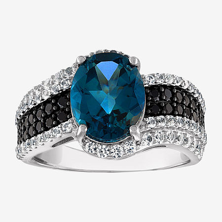 Click here for Womens Genuine Blue Topaz Sterling Silver Oval Coc... prices