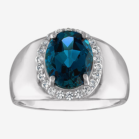 Click here for Womens Genuine Blue Topaz Sterling Silver Oval Hal... prices