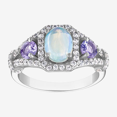 Click here for Womens Genuine White Opal Sterling Silver Oval Hal... prices
