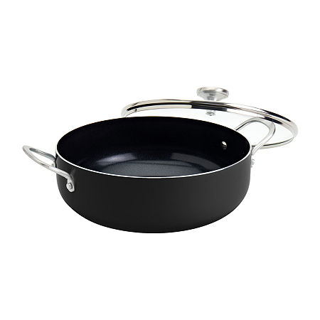 Infuse Latin Aluminum 6 Quart Caldero with Lid - Black