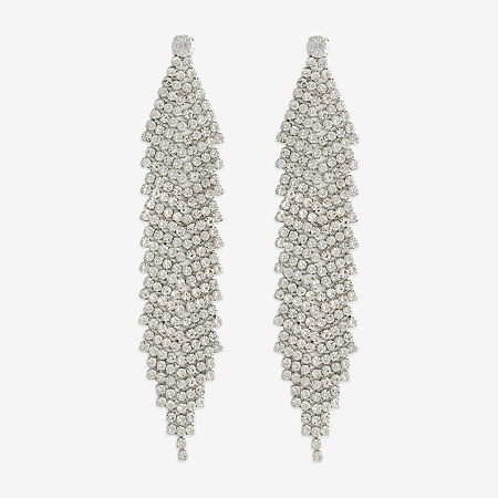 Click here for Bijoux Bar Silver Tone Womens Glass Drop Earrings... prices