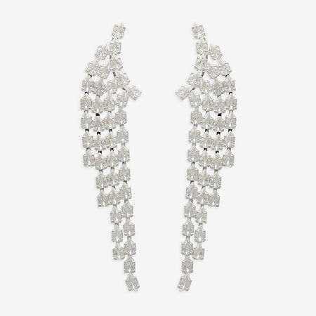 Click here for Bijoux Bar Silver Tone Womens Cubic Zirconia Drop... prices