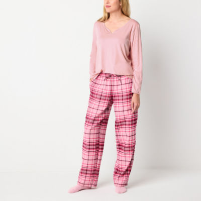 Liz Claiborne Womens Long Sleeve 4-pc. Pajama Sets, Color: Pink Cozy ...