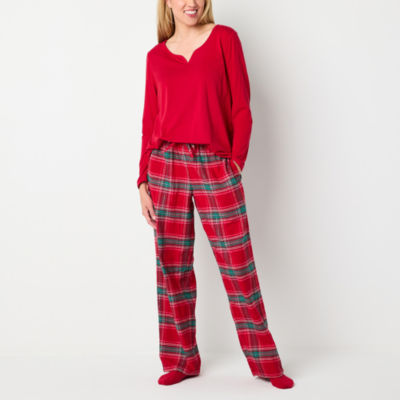 Liz Claiborne Womens Long Sleeve 4-pc. Pajama Sets, Color: Red Liam ...