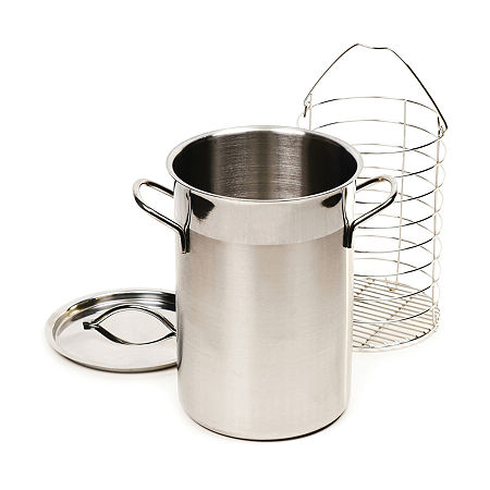 Rsvp International Endurance 18/8 Stainless Steel 8x6x9 Asparagus Steamer Pot Lid - Silver