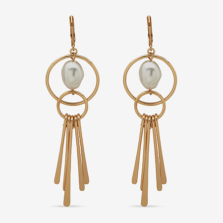 Click here for a.n.a Gold Tone Womens White Simulated Pearl Drop... prices