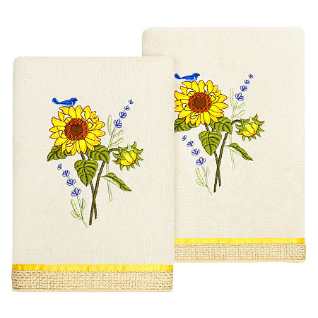 Click here for Linum Home Turkish Cotton Girasol Embellished 2-Pc... prices