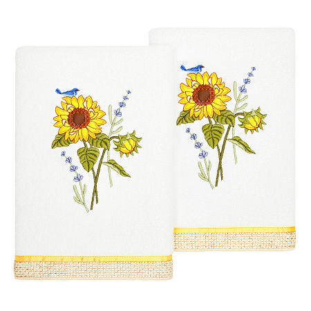 Click here for Linum Home Turkish Cotton Girasol Embellished 2-Pc... prices