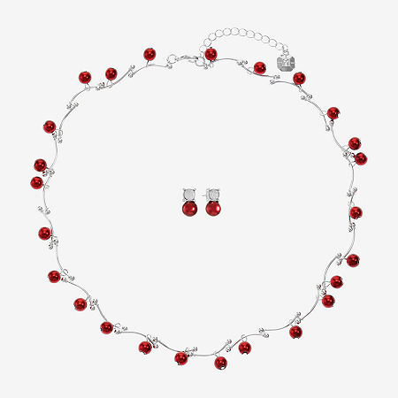 Click here for Monet Jewelry Timeless Silver Tone & Red Collar Ne... prices