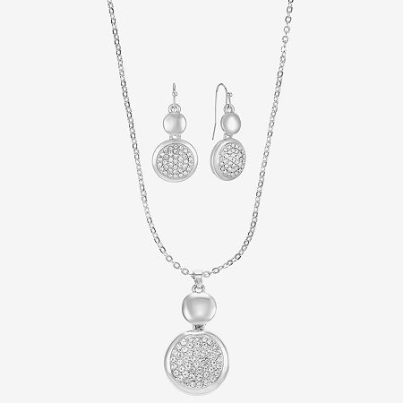 Click here for Liz Claiborne Coin Pave Pendant Necklace & Drop Ea... prices