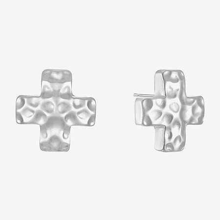Click here for Liz Claiborne Silver Tone Hammered 12.7mm Cross St... prices