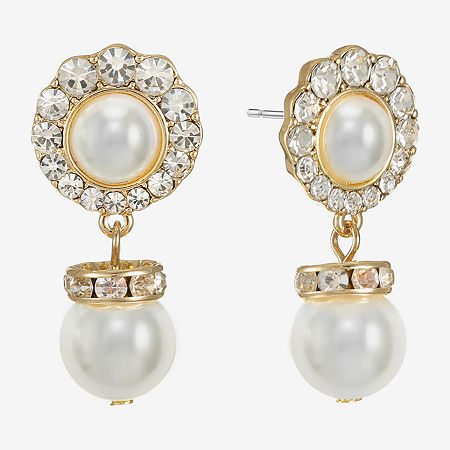 Click here for Monet Jewelry Gold Tone Halo Womens Glass Simulate... prices