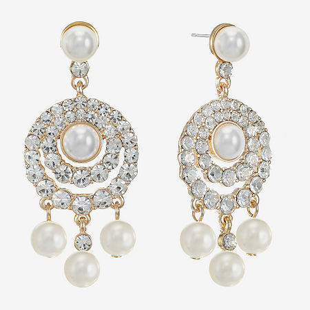 Click here for Monet Jewelry Gold Tone Halo Womens Glass Simulate... prices