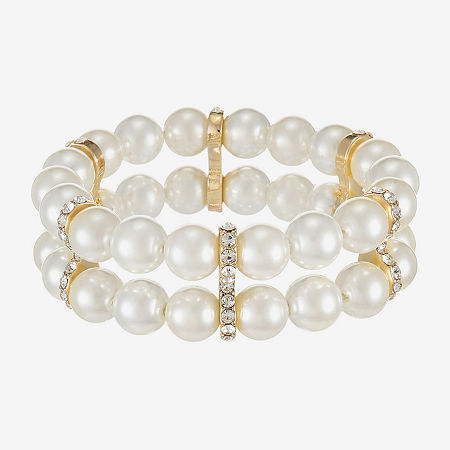 Click here for Monet Jewelry Gold Tone Womens Glass Simulated Pea... prices