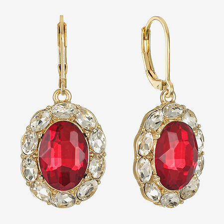 Click here for Monet Jewelry Gold Tone Halo Womens Glass Oval Dro... prices