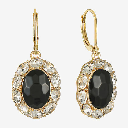 Click here for Monet Jewelry Gold Tone Halo Womens Glass Oval Dro... prices