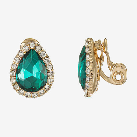 Click here for Monet Jewelry Gold Tone Halo Glass 19mm Stud Earri... prices