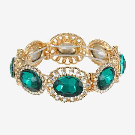 Click here for Monet Jewelry Gold Tone Halo Womens Glass Oval Str... prices