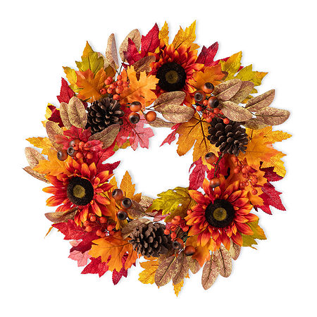 Click here for Glitzhome 24D Fall Sunflower  Pinecone And Berry W... prices