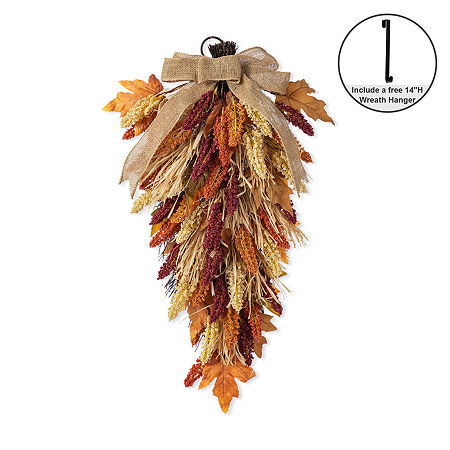 Click here for Glitzhome 28H Fall Multi-Colored Sorghum Swag Than... prices