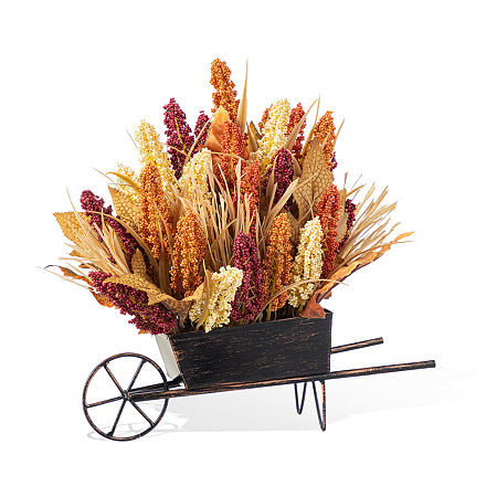Click here for Glitzhome 15H Fall Multi-Colored Sorghum Cart Cent... prices