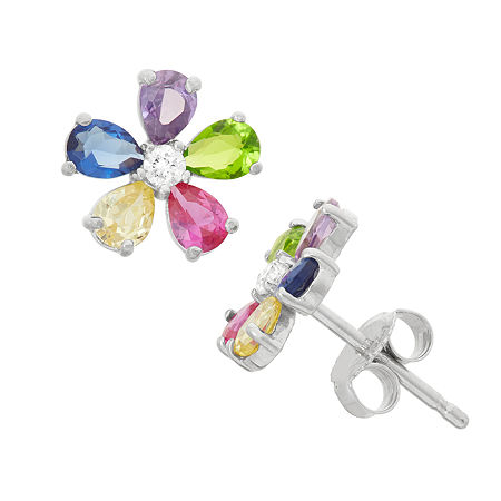 Click here for Multi Color Cubic Zirconia Sterling Silver 10mm Pe... prices