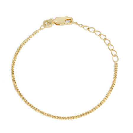 Click here for Childrens 14K Yellow Gold Over Silver Curb Chain B... prices