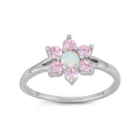 Click here for Girls White Opal Sterling Silver Flower Delicate C... prices