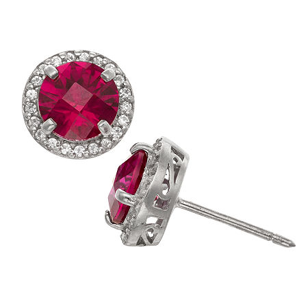 Click here for Genuine Red Garnet Sterling Silver 10mm Round Stud... prices