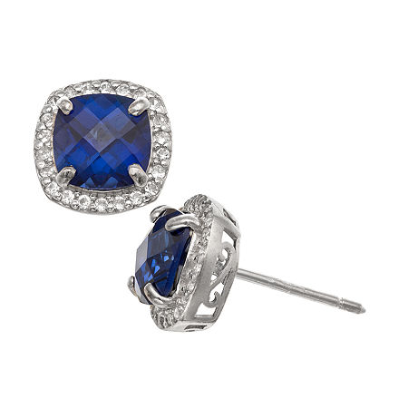 Click here for Lab Created Blue Sapphire Sterling Silver 10mm Cus... prices