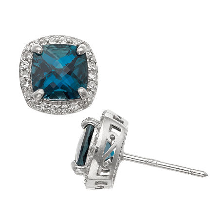 Click here for Genuine Blue Topaz Sterling Silver 10mm Stud Earri... prices