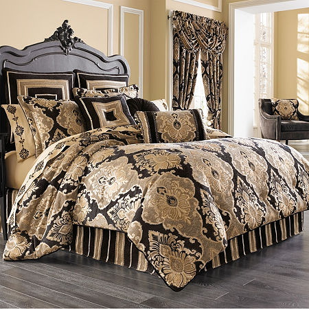 J Queen New York Bradshaw 4-Pc. Comforter Set  King - Black