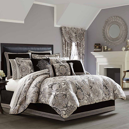 J Queen New York Guiliana 4-Pc. Comforter Set  Queen - Silver