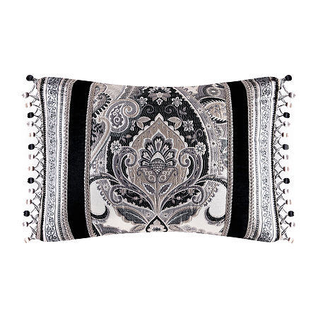 J Queen New York Guiliana Boudoir Decorative Pillow  15 x 21 - Silver