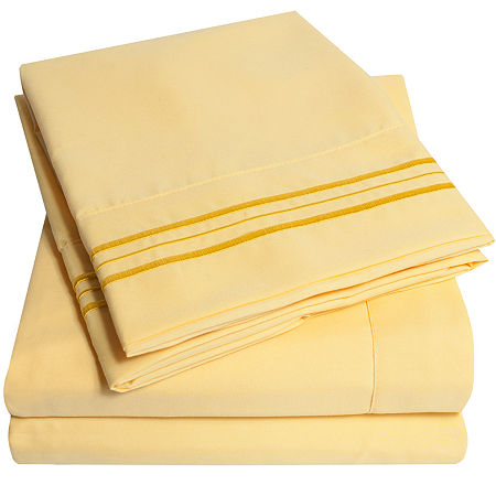 Sweet Home Collection Microfiber 3-Pc. Sheet Set  Twin Xl - Yellow
