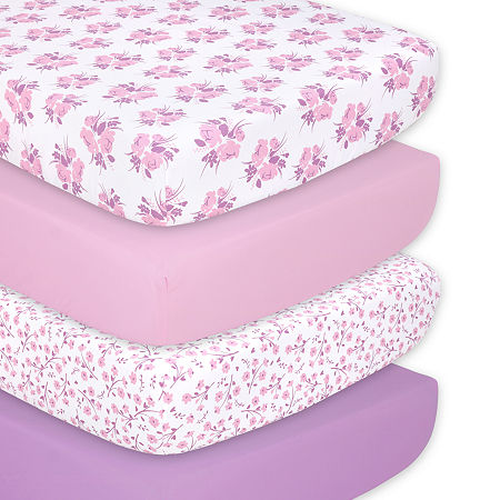 Click here for The Peanutshell Purple Floral 4-pc. Crib Sheet  On... prices