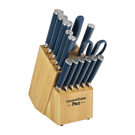 Click here for Granitestone 15-pc. Knife Block Set  One Size  Blu... prices