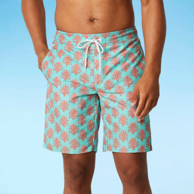 St. John's Bay Floral Board Shorts, Color: Turq Coral - JCPenney
