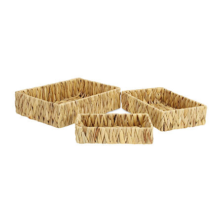Click here for Water Hyacinth Woven Rectangular Baskets - Set of... prices