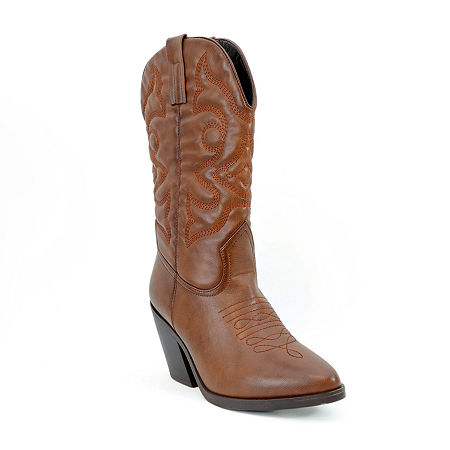 Click here for Yoki Womens Gilard Stacked Heel Cowboy Boots  6 1/... prices