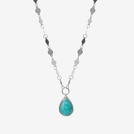 Click here for Womens Enhanced Blue Turquoise Sterling Silver 16... prices