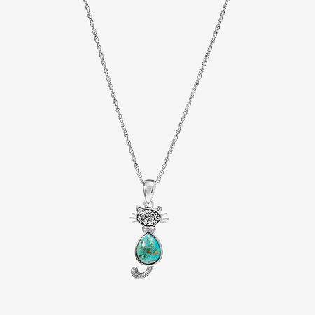 Click here for Womens Enhanced Blue Turquoise Sterling Silver 18... prices