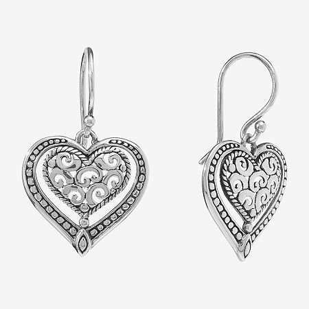 Click here for Womens Sterling Silver Heart Drop Earrings  One Si... prices
