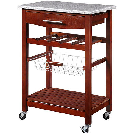 Click here for Granite-Top Kitchen Cart  One Size  Brown prices