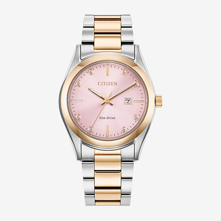 Citizen Eco-Drive Womens Sport Luxury Diamond Accent Two Tone Stainless Steel Bracelet Watch 33mm - Two-tone