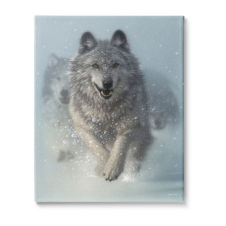 Click here for Stupell Industries Wolves Running Through Snow Can... prices