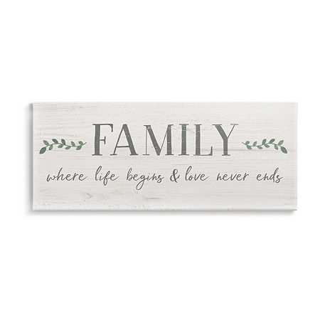 Click here for Stupell Industries Family Life Begins Love Never E... prices